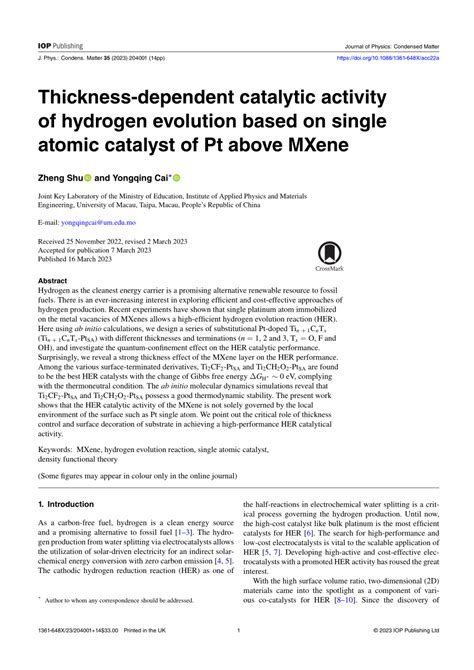 Thickness Dependent Catalytic Activity Of Hydrogen Evolution Based On