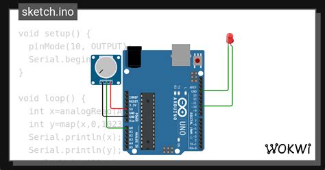Led Brigthness Using Potentio Meter Wokwi Esp32 Stm32 Arduino Simulator