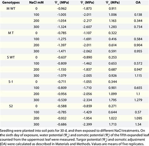 Effect Of Salinity On Water Relations In Leaves Of Ectoine Transgenic