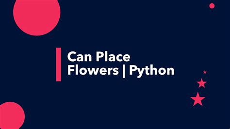 Can Place Flowers Python Youtube