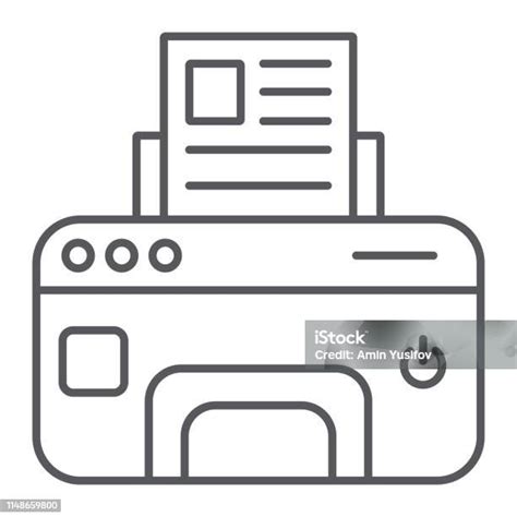 프린터 얇은 선 아이콘 장치 및 인쇄 팩스 기호 벡터 그래픽 흰색 바탕에 선형 패턴 10에 대한 스톡 벡터 아트 및 기타 이미지 Istock