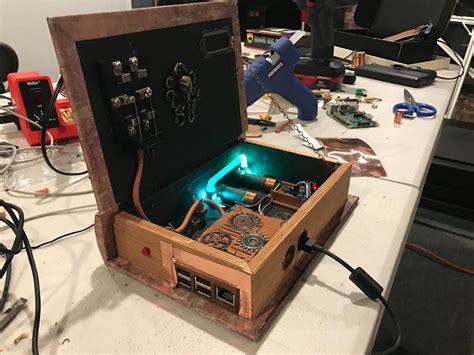 steampunk raspberry pi case book side view by jfarro on deviantart