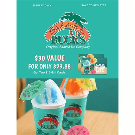 Bahama Bucks 30 Value T Cards 2 X 15 Sams Club