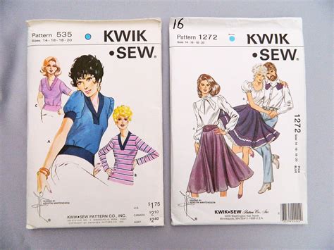 Kwik Sew Patterns Choose From Shirts Tops Sweatshirts Jackets Pants Dress Cardigan