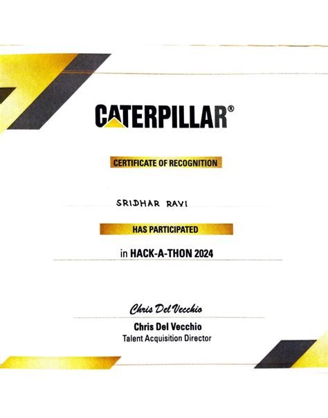 Sridhar Ravi On Linkedin Hackathon Caterpillar Innovation