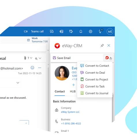 Insurance Crm Software Inside Outlook Try Eway Crm