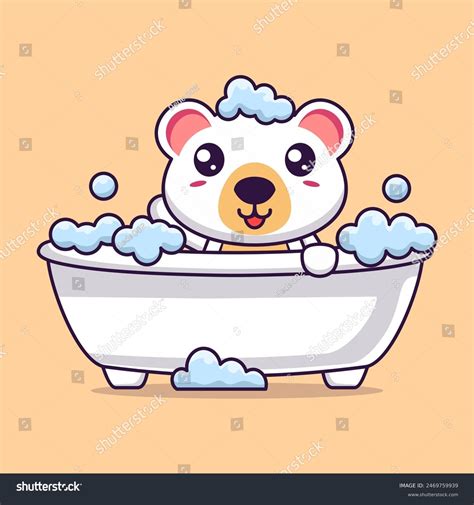Vector Cartoon Cute Polar Bear Bathing Stock Vector Royalty Free 2469759939 Shutterstock