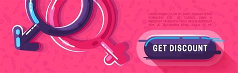 Premium Vector Horizontal Banner Web Poster Header For Website Female And Male Sex Symbol