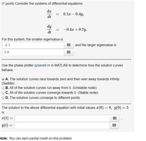Solved Point Consider The Systems Of Differential Chegg
