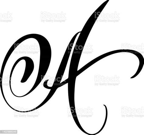 손으로 그린 벡터 서예 편지 글꼴 A 잉크로 작성된 격리 된 편지 필기 브러시 스타일 로고 포장 디자인 포스터를위한 손 레터링 검은색에 대한 스톡 벡터 아트 및 기타 이미지