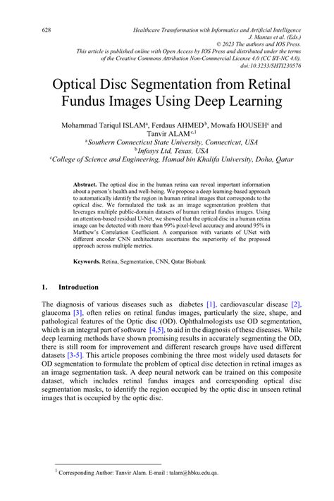 Pdf Optical Disc Segmentation From Retinal Fundus Images Using Deep Learning