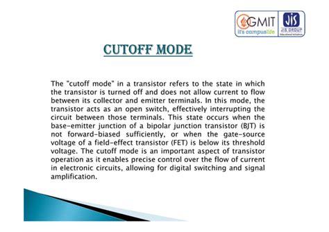 Modes Of Transistor Pdf Physics Science