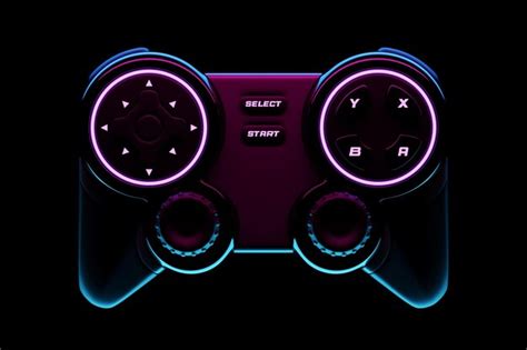 Premium Photo Game Controllers Gamepads Realistic 3d Illustration Blue Element In Plastic