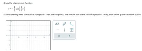 graph the trigonometric function y 13sec 13x start