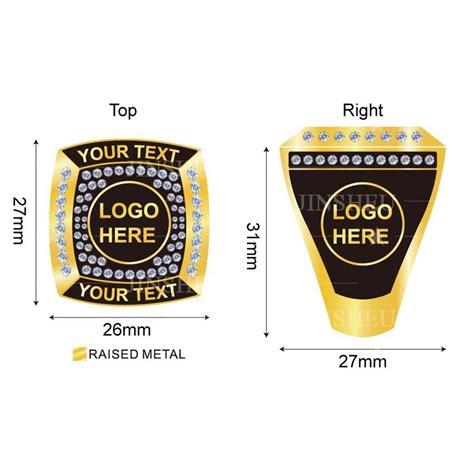 Custom Logo Championship Ring Personalized Metal And Silicone