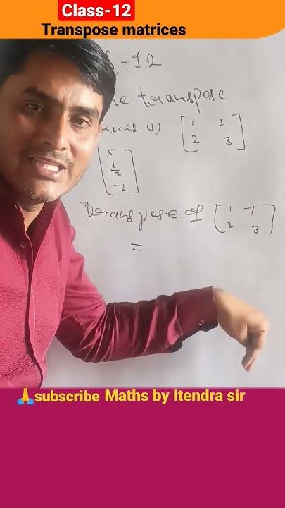 Class 12 Find Transpose Matrix Shortsvideo Shorts Youtubeshorts Maths Youtube