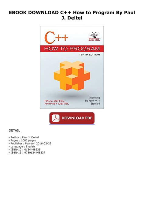 ebook download c how to program by paul j deitel by franasedas