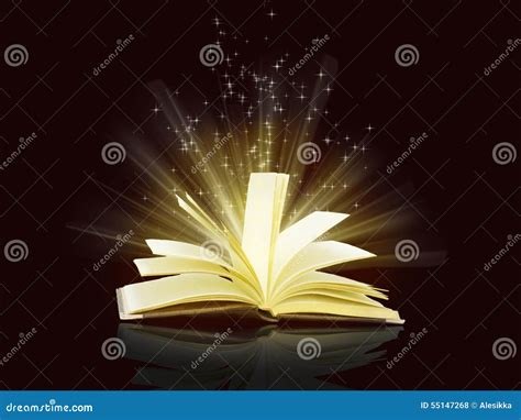 Волшебные искры летают от открытой книги Иллюстрация штока ...