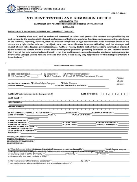 Application For Cspc Cet Rev 8 Pdf Bachelors Degree Bachelor Of Science