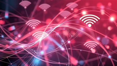 Abstract Wireless Network Connection Visualization Stock Illustration