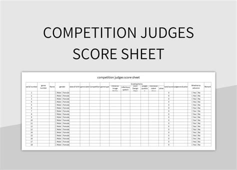 Free Singing Competition Scoring Templates For Google Sheets And Microsoft Excel Slidesdocs