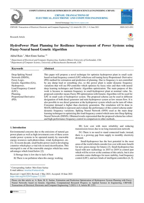 Hydropower Plant Planning For Resilience Improvement Of Power Systems