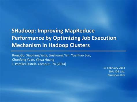 ppt shadoop improving mapreduce performance by optimizing job