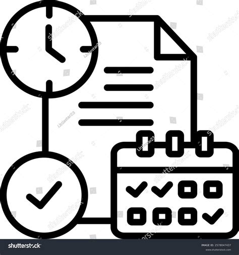 Scheduling Icon Line Vector Illustration Stock Vector Royalty Free