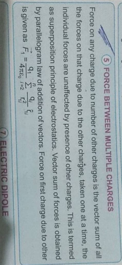 5 Force Between Multiple Chargesforce On Any Charge Due To Number Of O
