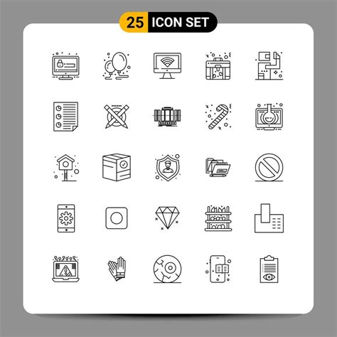 Modern Set Of 25 Lines And Symbols Such As Kill Assassin Computer Love
