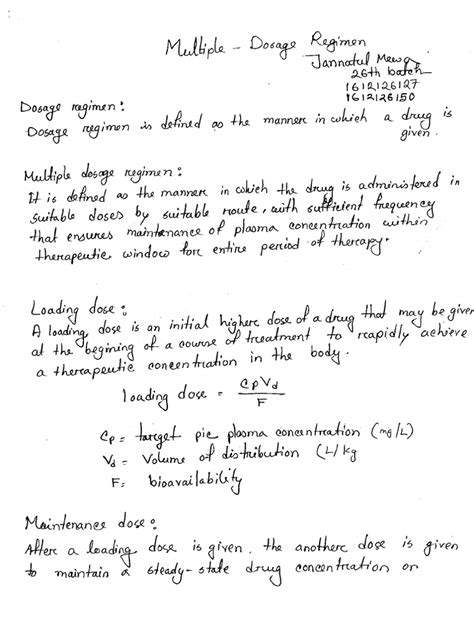Multiple Dosage Regimen Pdf