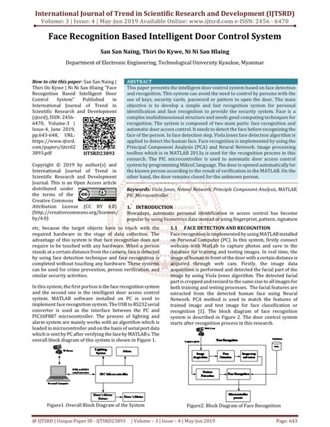 Pdf Face Recognition Based Intelligent Door Control System