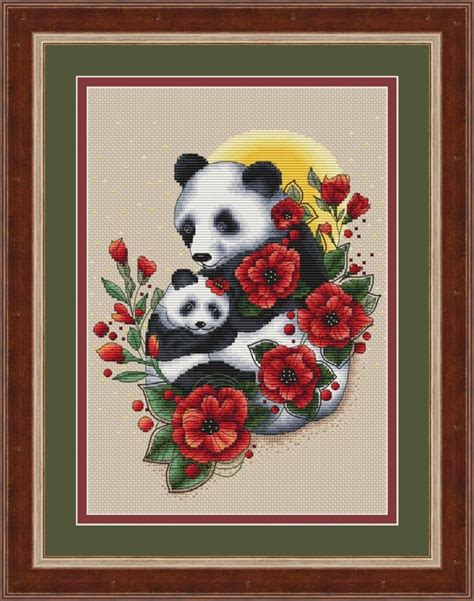 Pandas Cross Stitch Chart Code NK 236 Nadezhda Kazarina Buy Online