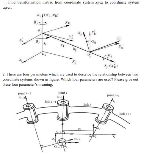 1 find transformation matrix from coordinate system