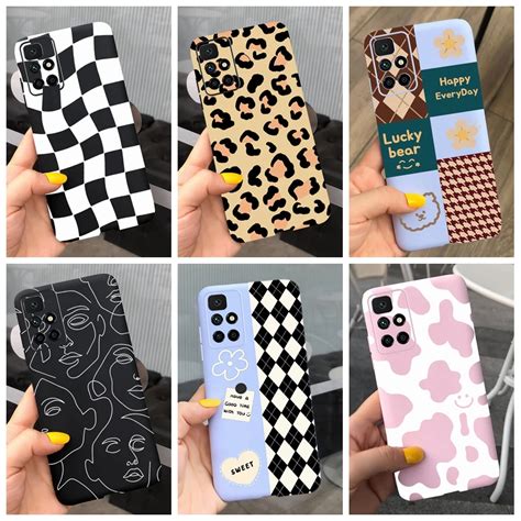 For Xiaomi Redmi Case Popular Square Pattern Capa Soft Silicone Phone Cover For Xiaomi