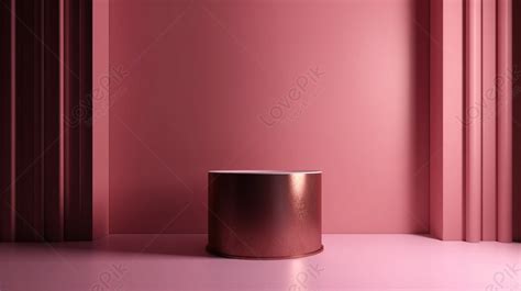 3d 렌더링된 공간 단순한 조명을 갖춘 사실적인 분홍색 원통형 연단 연단 배경 사실 배경 실적 배경 이미지 Hd 연단