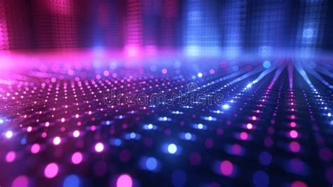 Futuristic Holographic Grids Intersecting In Shades Of Neon Blue And Purple Stock Image Image