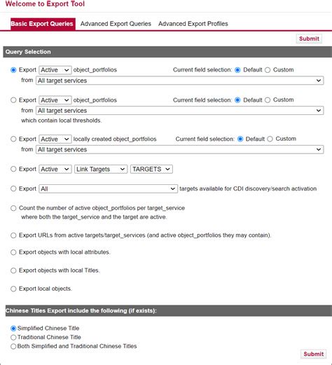 Export Tool Overview Ex Libris Knowledge Center