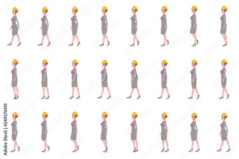 Business Girl Walk Cycle Animation Sprites Loop Animation Stock Vector Adobe Stock