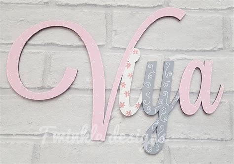Personalised Script Name Wall Plaque Wooden Name Handpainted Etsy