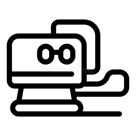 Computer Vision Concept Showing Computer Wearing Glasses Icon Stock