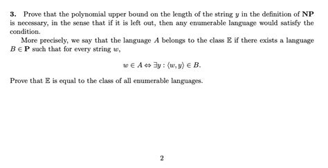 Solved Prove That The Polynomial Upper Bound On The Length