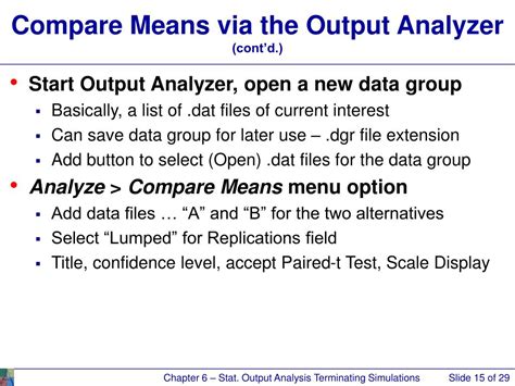 ppt statistical analysis of output from terminating simulations