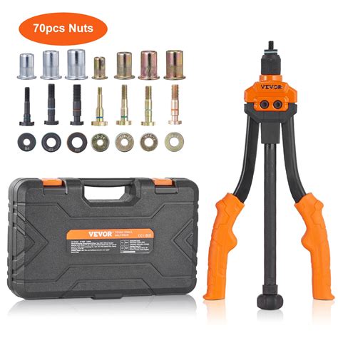 Vevor Rivet Nut Tool 14” Rivnut Tool Kit With 7 Pcs Metric And Sae Mandrels 70 Pcs Assorted Vevor Rivet Nut Tool 14” Rivnut Tool Kit With 7 Pcs Metric And Sae Mandrels 70 Pcs Assorted