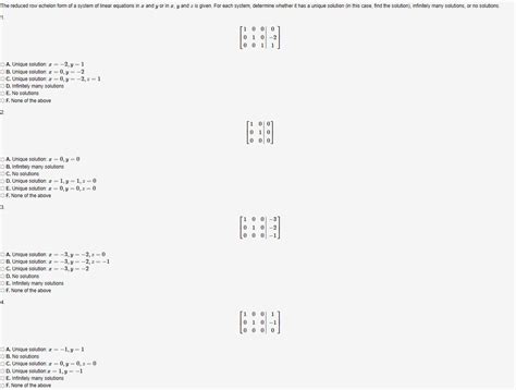 solved the reduced row echelon form of a system of linear
