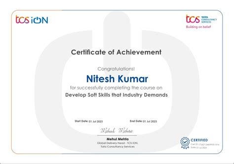 Nitesh Kumar On Linkedin Tcs Softskills Softwaredevelopment