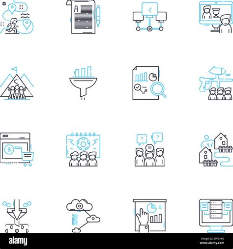 information architecture linear icons set hierarchy navigation