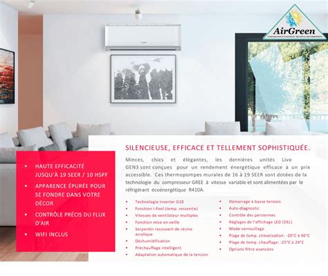 Wall Mounted Heat Pump Gree Livo Gen3 24000 Btu Montreal Installation