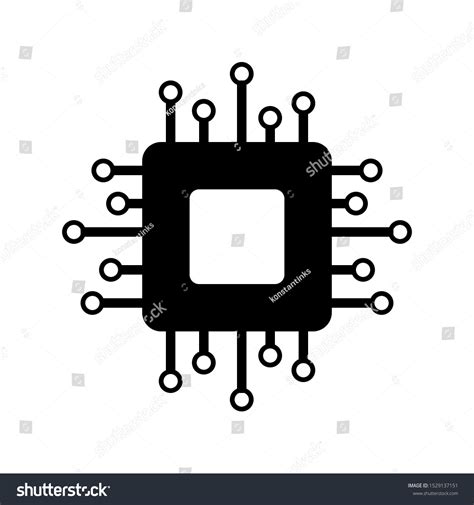 Processor Icon On White Background Vector Stock Vector Royalty Free Shutterstock