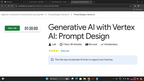 Generative Ai With Vertex Ai Prompt Design Lab Exercise 1 Youtube